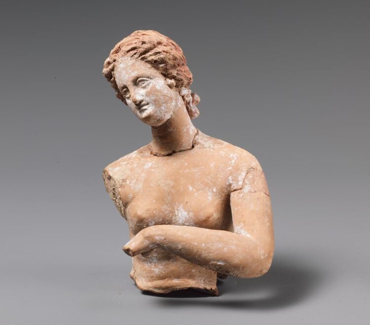 Ancient Hellenistic sculpture workshop with unfinished statues ...