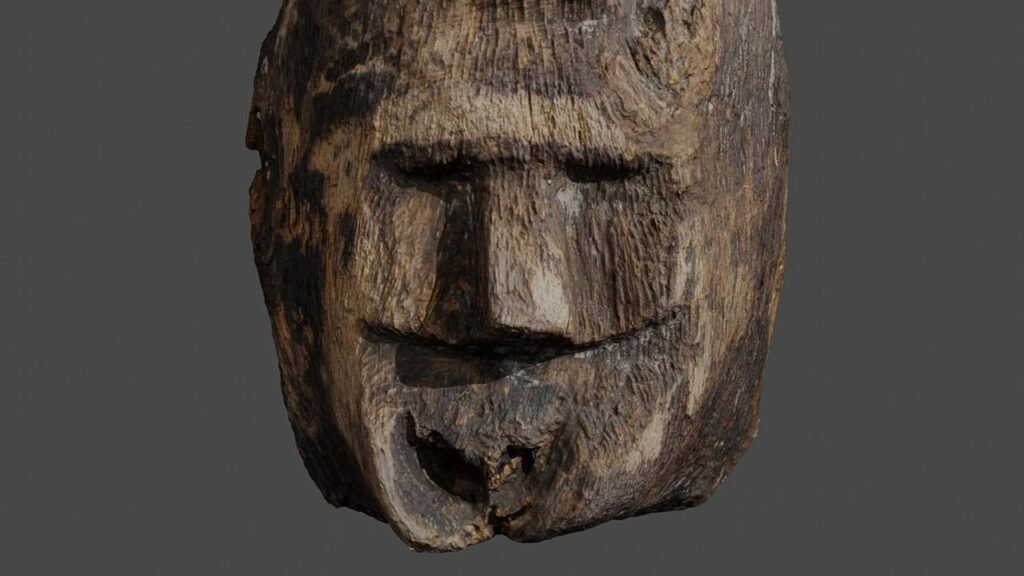 1,000-year-old carved wooden face found in Lake Lednica reveals early ...